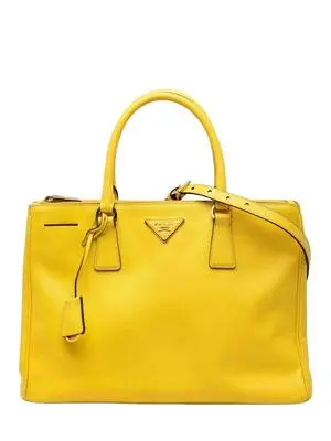 Prada Galleria Double Zip Satchel - Yellow