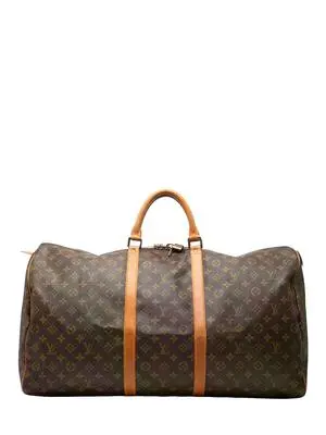 LOUIS VUITTON Monogram Keepall 60 Travel Bag - Brown
