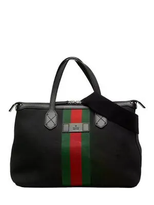 Gucci 2000-2015 Canvas Web Satchel - Black
