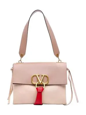 Valentino Garavani Leather Vring Shoulder Bag - Pink