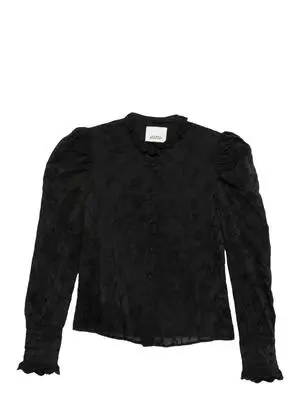 Isabel Marant Étoile Zorica Ruffled Puff-sleeve Blouse - Black
