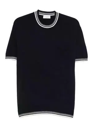 PAOLO PECORA Striped Pocket T-shirt - Blue