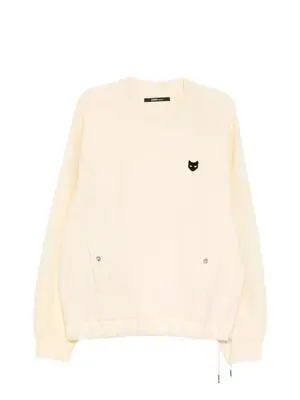 SONGZIO Panther-embroidered Sweatshirt - Neutrals