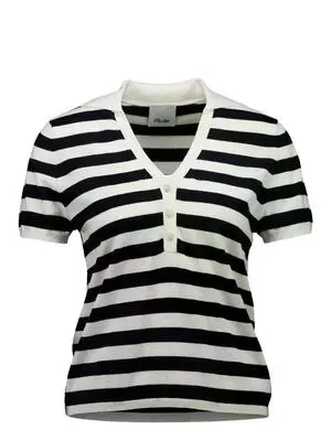 ALLUDE Striped Top - Blue