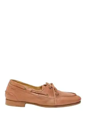 Bally Plume Leather Tie Loafers - Brown