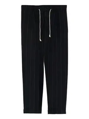 Eleventy Pinstripe Drawstring Trousers - Blue