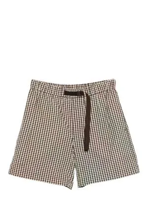 Moncler Checked Belted Shorts - Brown