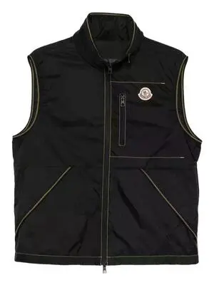 Moncler Contrast Stitch Vest Black