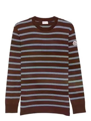 Moncler Striped Crew-neck T-shirt - Brown