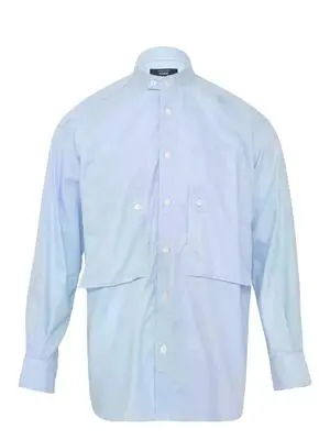 Comme Des Garçons Long-sleeve Patch-pocket Shirt - Blue