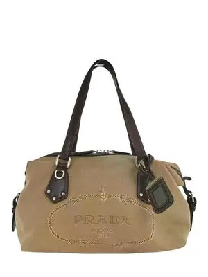 PRADA 1990s Logo Jacquard Handbag