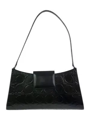 FERRAGAMO 1990s Gancini Leather Bag - Black