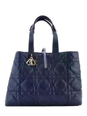 DIOR Christian Dior Toujours Macrocannage Quilt Calfskin Large Tote Bag