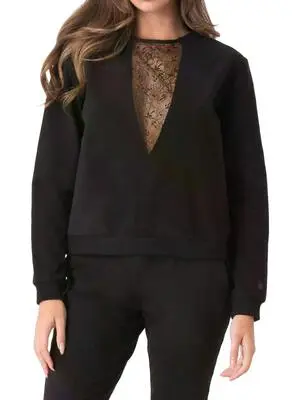 DIMENSIONE DANZA Lace-detail Sweatshirt - Black