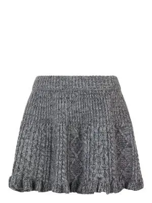 Valentino Garavani Midi Skirt With Ruffled Hem - Grey