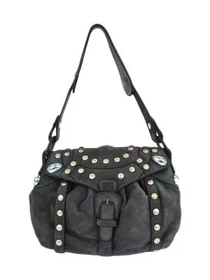 Loewe 2006 Studded Suede Shoulder Bag - Grey