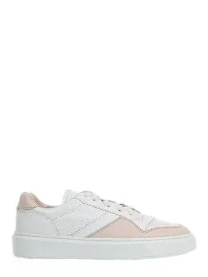 DOUCAL'S Panelled Leather Sneakers - White