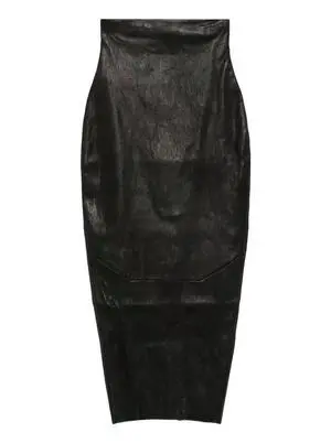 Rick Owens Panelled Midi Skirt - Black