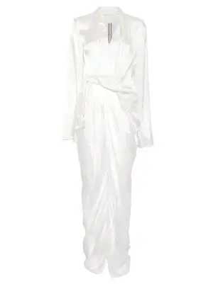 Rick Owens Wrap Asymmetric Dress - White