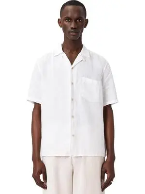 ALLSAINTS Tri Embroidered Linen Shirt Ecru
