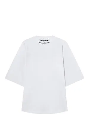 Palm Angels Doubled Logo Over T-shirt - White/fuchsia