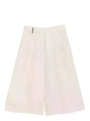 Peserico Front-pleat Wide Leg Shorts - Neutrals