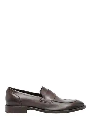 FRANCO FEDELE Penny Leather Loafers Brown