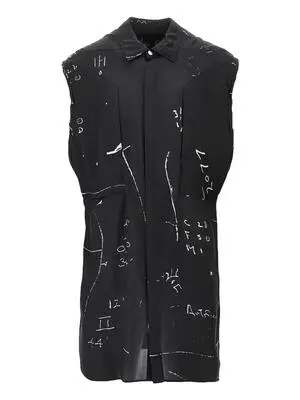 Rick Owens Sleeveless Printed Shirt - Black