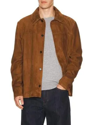 Saint Laurent Suede Jacket - Rhum Ambre