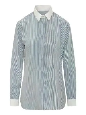 TOM FORD Striped Silk Shirt - Blue