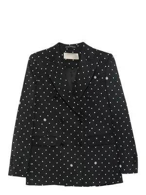 Elie Saab Polka-dot Double-breasted Blazer - Black