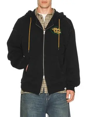 NICHOLAS DALEY Roots Zip Up Hoodie - Black