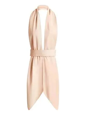 Alberta Ferretti Belted Halterneck Top - Neutrals