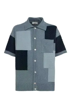 LANEUS Knitted Shirt - Blue