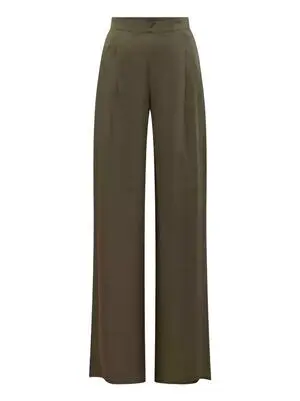 Max Mara High-waisted Wide Leg Wool Trousers - Green