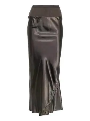Rick Owens Ribbed Gathered Maxi Skirt - Grey