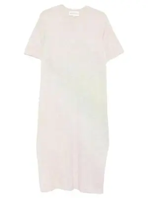 Eric Bompard Side-Slit T-Shirt Midi Dress Neutrals