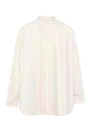 YVES SALOMON Striped Long-sleeve Shirt - Neutrals
