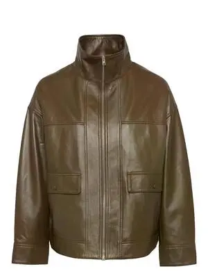 YVES SALOMON Leather Short Jacket - Brown