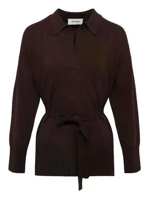 YVES SALOMON Tie-waist Sweater - Brown