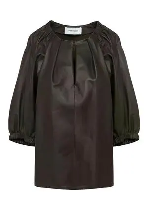 YVES SALOMON Leather Top - Brown