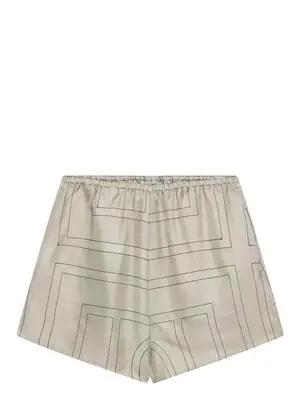 TOTEME Monogram Silk Shorts - Neutrals