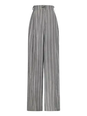 BATAKOVIC BELGRADE Striped Wide-leg Trousers - Grey