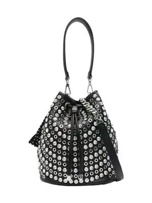 LA CARRIE Embellished Tassel Bucket Bag - Black