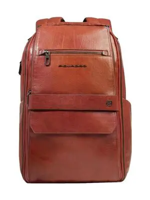 PIQUADRO Leather Backpack - Brown