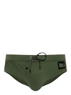 Dolce & Gabbana Logo-plaque Swim Trunks - Green