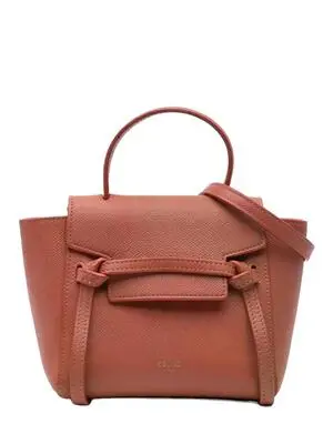 Celine 2020 Pico Grained Calfskin Belt Bag Satchel - Orange