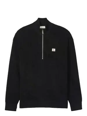 Calvin Klein Zip Fastening Sweater - Black