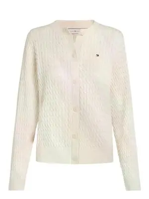 Tommy Hilfiger Embroidered-logo Cardigan - Neutrals
