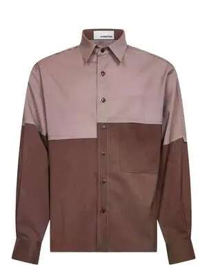 COSTUMEIN Richard Raw-cut Colour-block Shirt - Brown